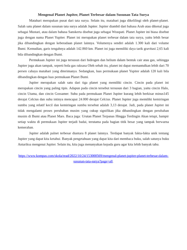 Mengenal Planet Jupiter | PDF