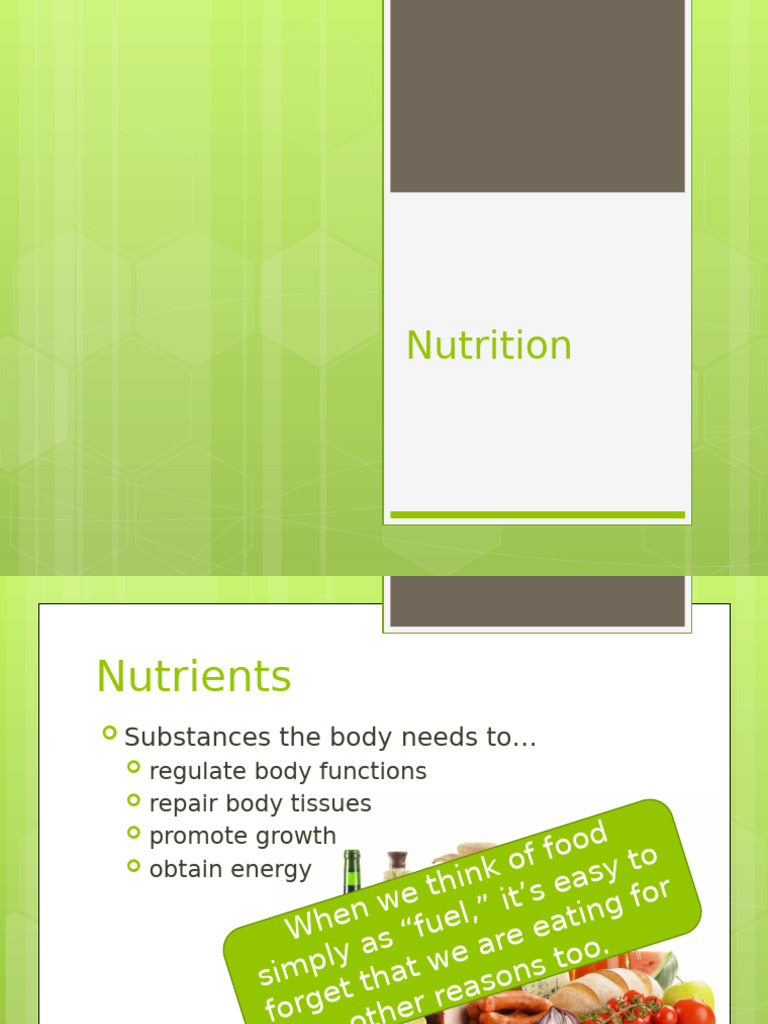 Essential Nutrients and Dietary Guidelines | PDF | Food Energy | Nutrients