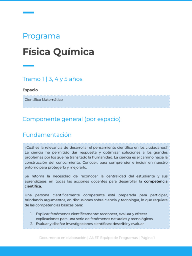 04-Fisica y Quimica Tramo 1 - v.2 | PDF | Evaluación | Pensamiento