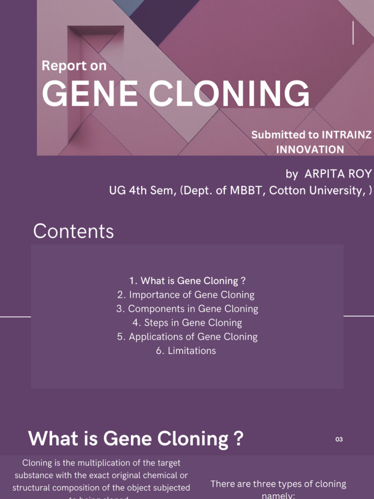 Gene Cloning | PDF