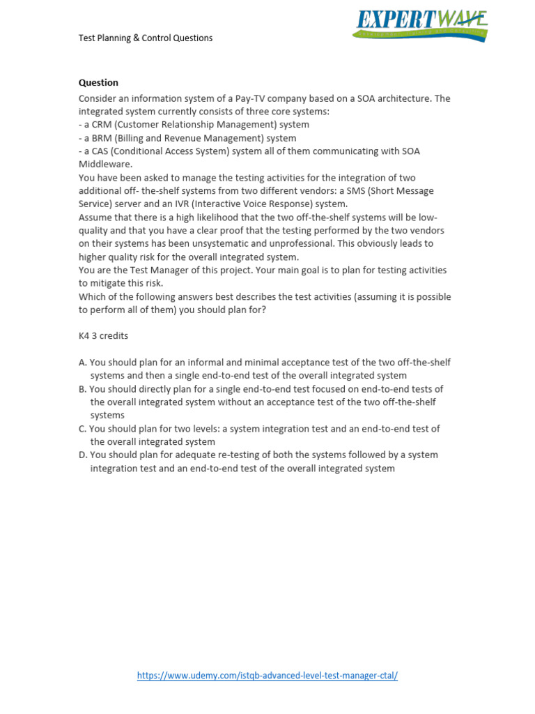 Test Planning Questions | PDF | Service Level Agreement | Cyberspace