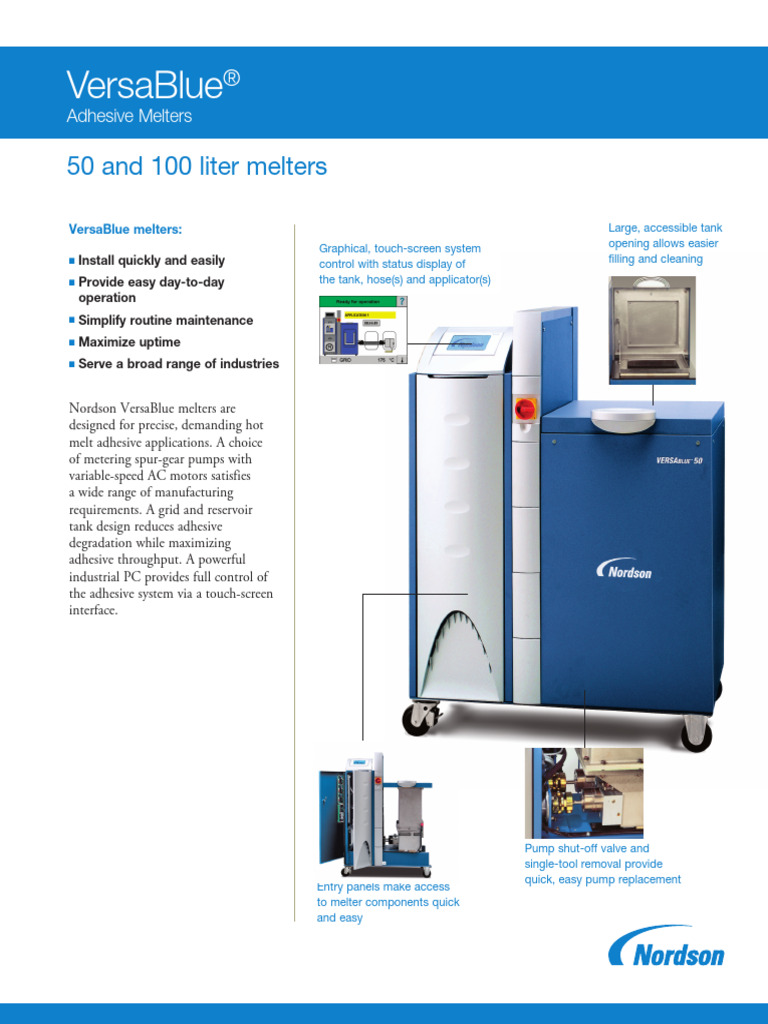 VersaBlue 50 100 Liter Tank Melters | PDF | Pump | Alternating Current