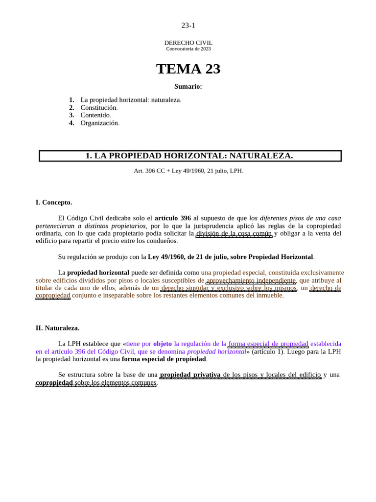 DC Tema 23 | PDF | Propiedad | Condominio
