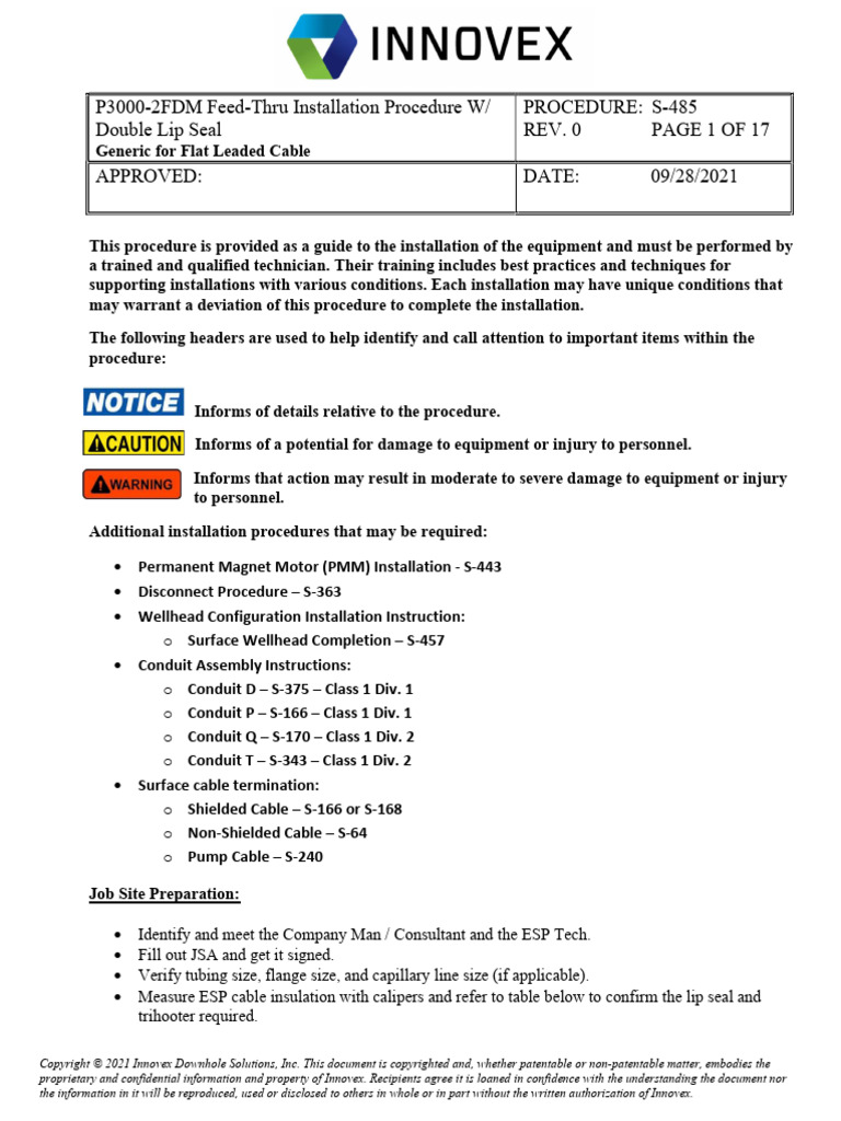 S-485 - Generic P3000-2FDM With Double Lip Seal Installation Procedure ...