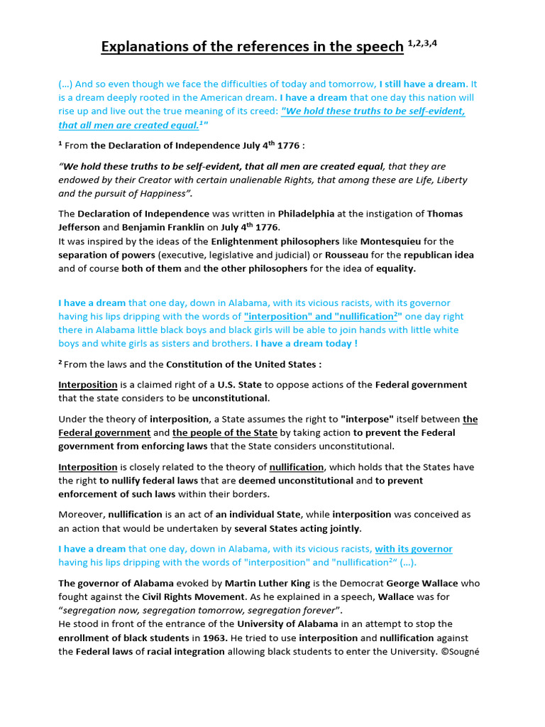 Explanations of The References in The Speech | PDF