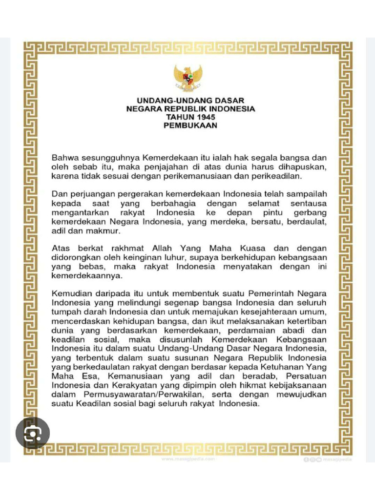 Teks Undang-Undang Dasar 1945 | PDF