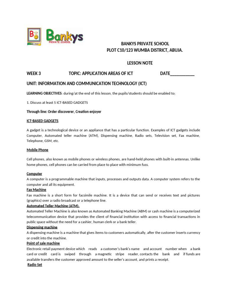 ICT-BASED GADGETS | PDF | Automated Teller Machine | Radio