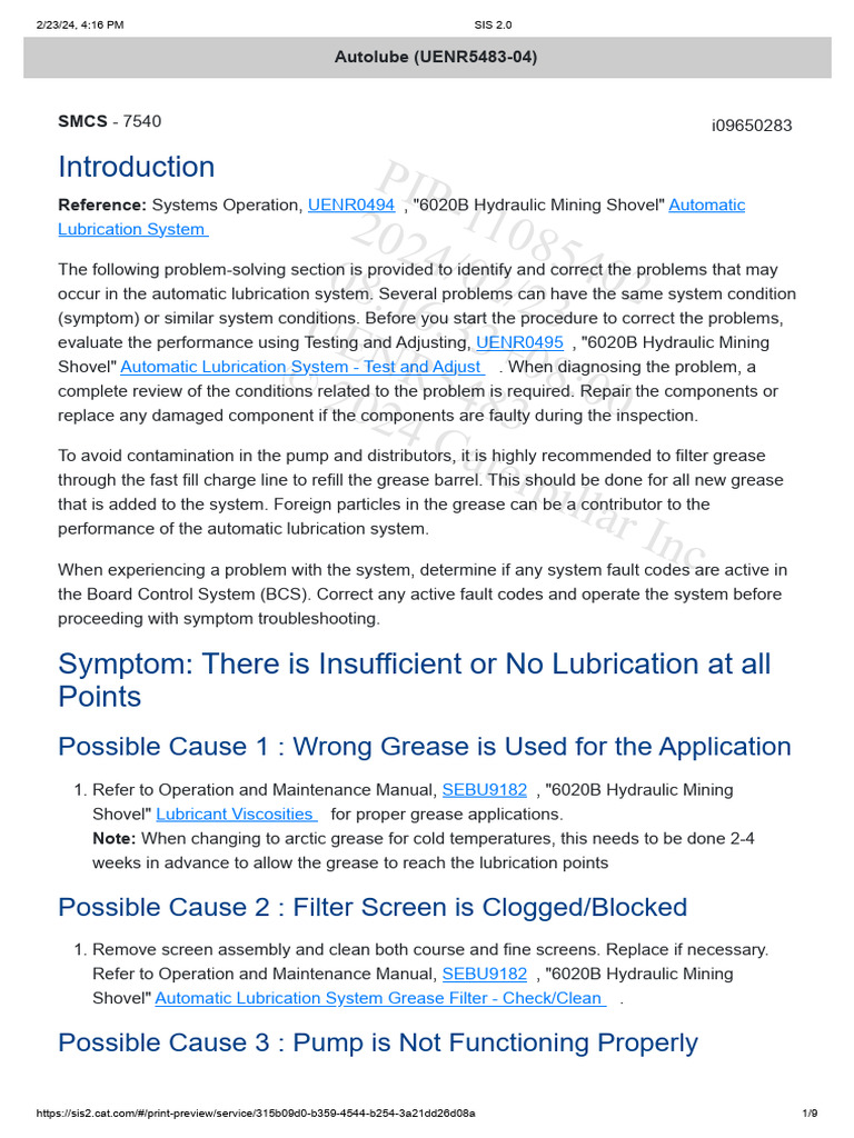 Troubleshooting Cat 6020B Lubrication Issues | PDF | Valve | Pump