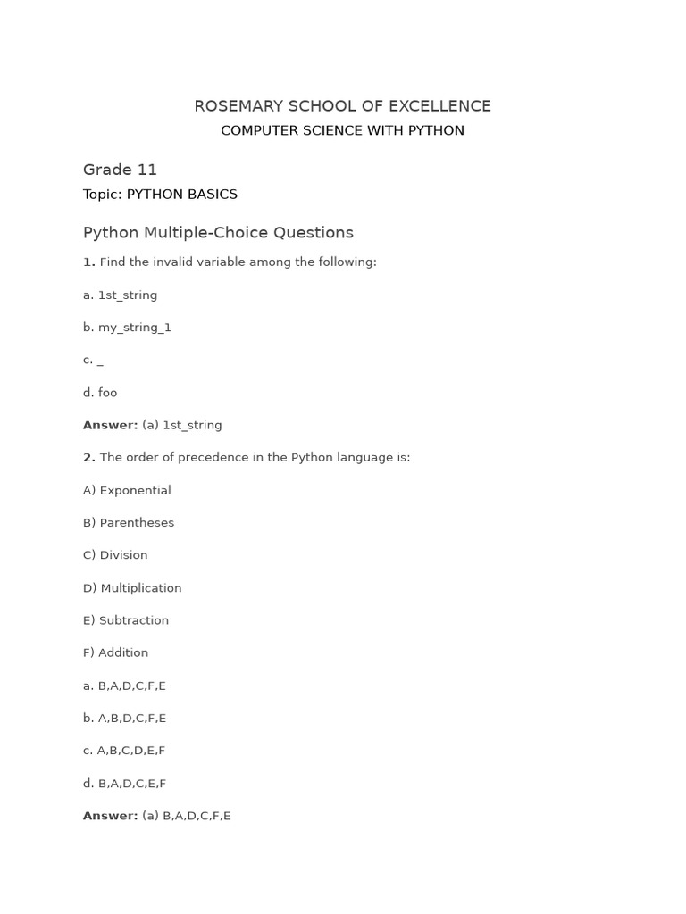 Grade 11 - Computer Science | PDF | Parameter (Computer Programming ...