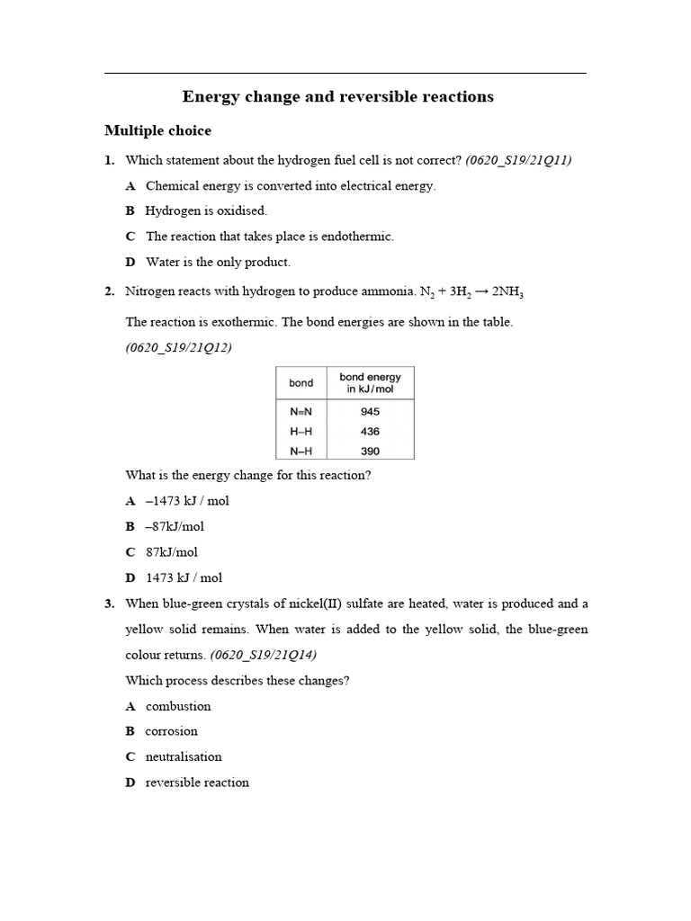 IGCSE Chemistry Exercises 4 | PDF | Chemical Reactions | Oxide