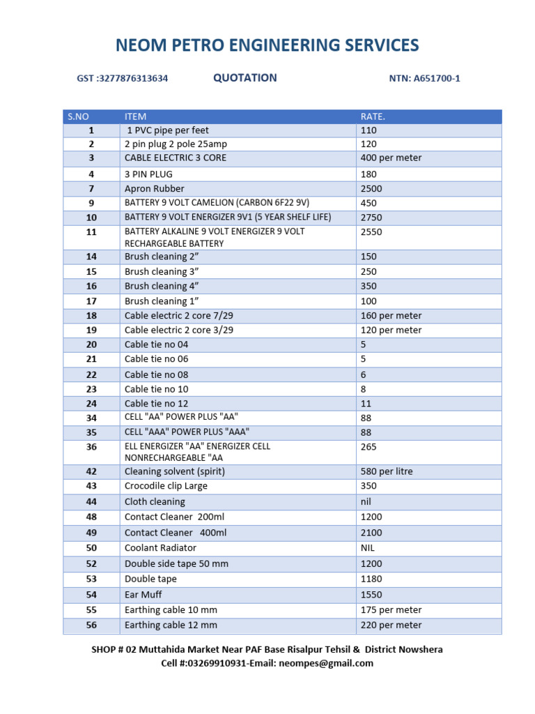 Neom Petro Engineering Services | PDF | Manufactured Goods | Electrical ...