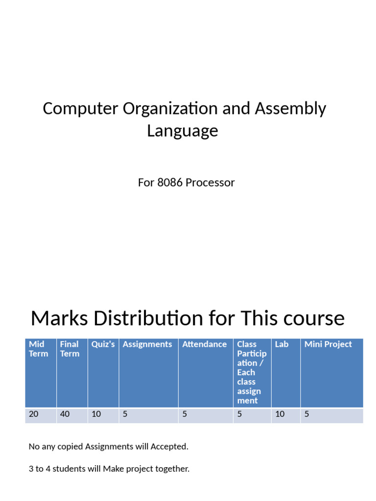 Computer Organization and Assembly Language | PDF | Central Processing Unit | Cpu Cache