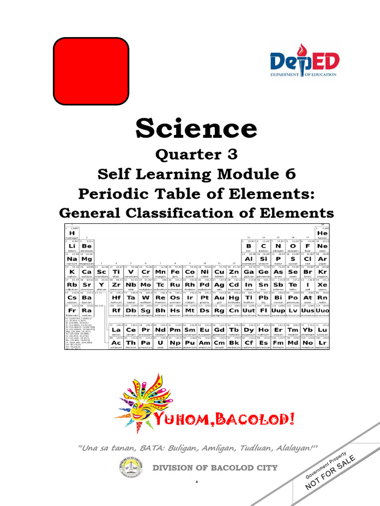 6. Q3 M6 Periodic Table of Elements General Classification | PDF ...