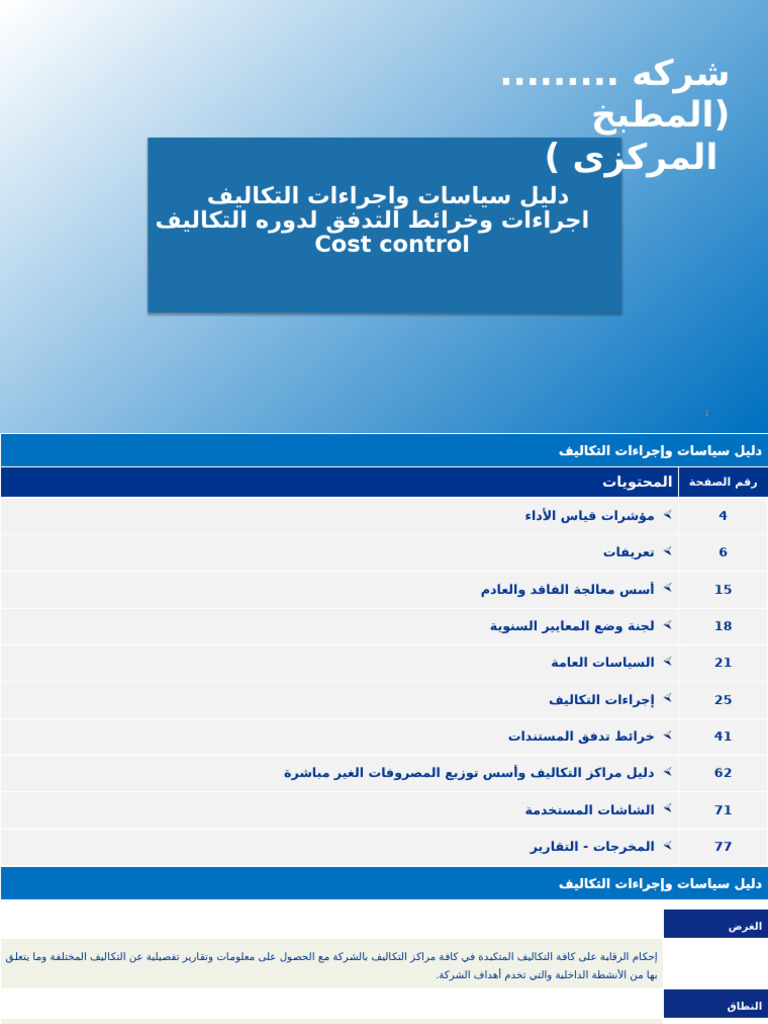 Cost& Control Policy | PDF