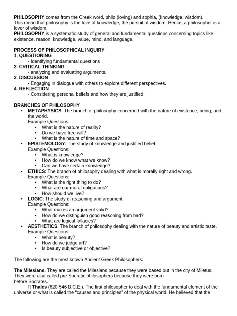 Philosophy Notes | PDF | Plato | Metaphysics