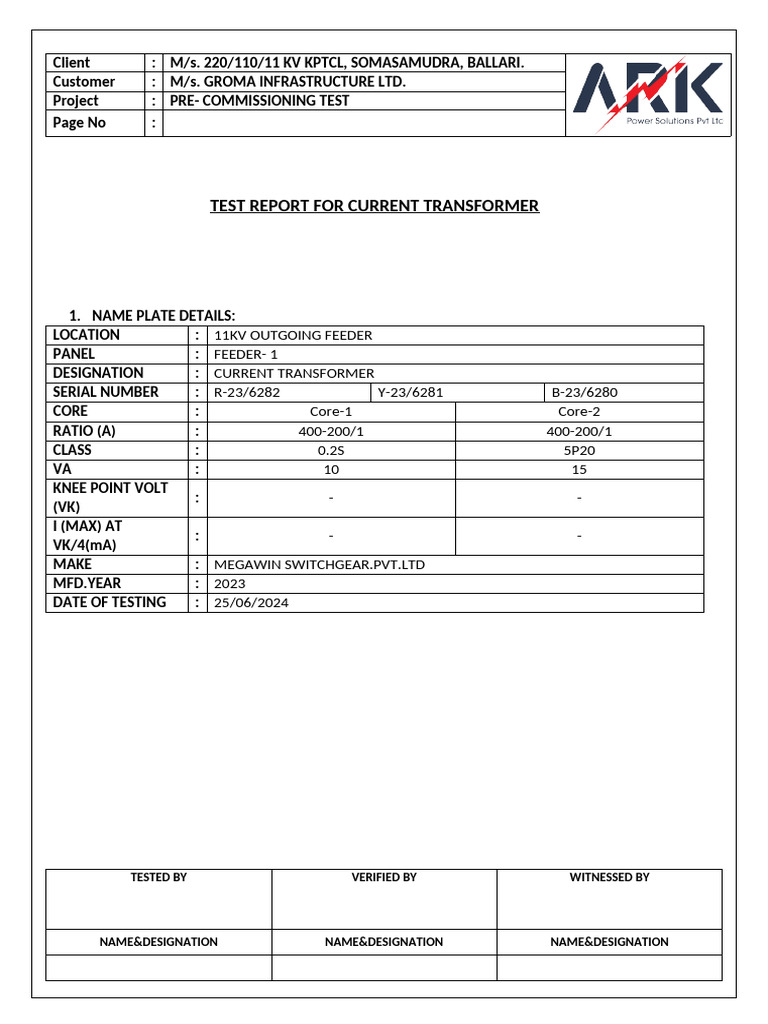Feeder-1 Current Transformer | PDF | Transformer | Electronic Engineering