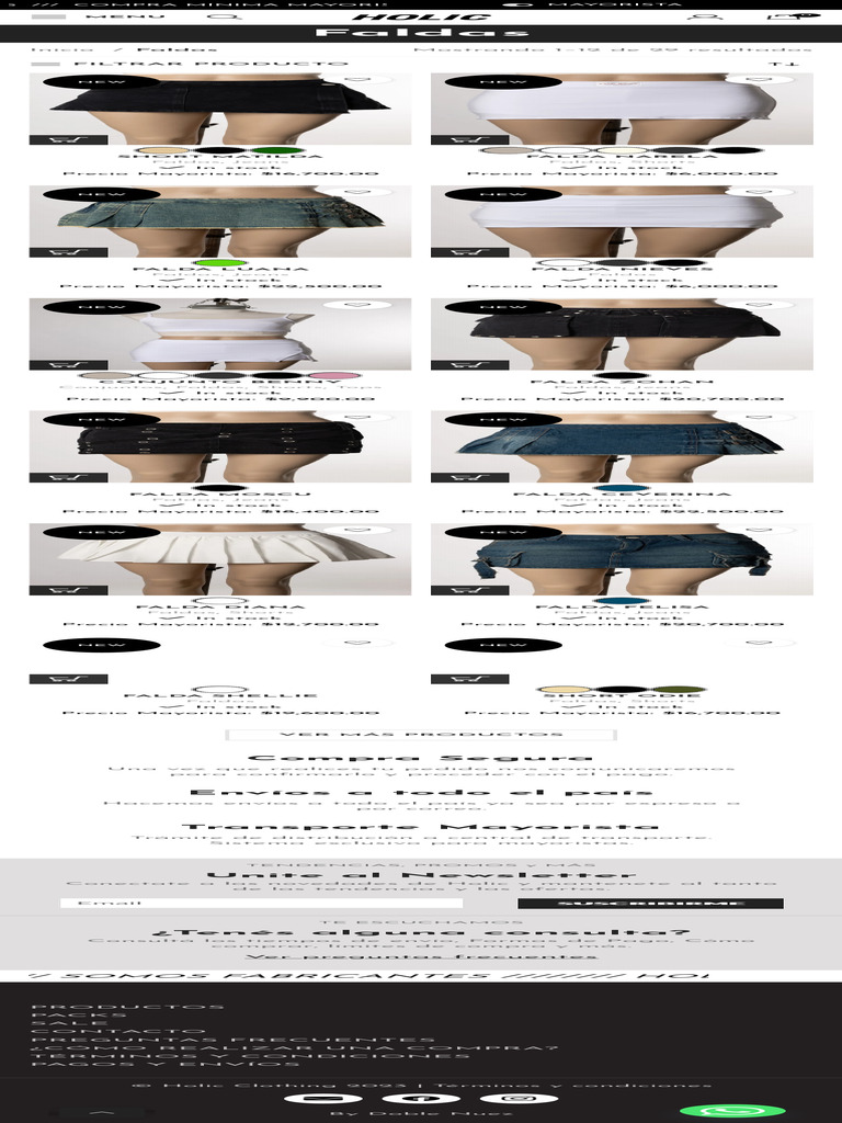 Faldas - Holic Clothing | PDF