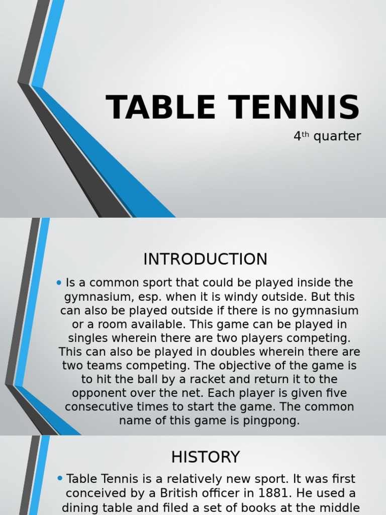 Table Tennis | PDF | Table Tennis | Athletic Sports