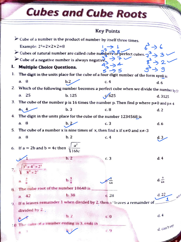 Cube and Cube Roots WB | PDF