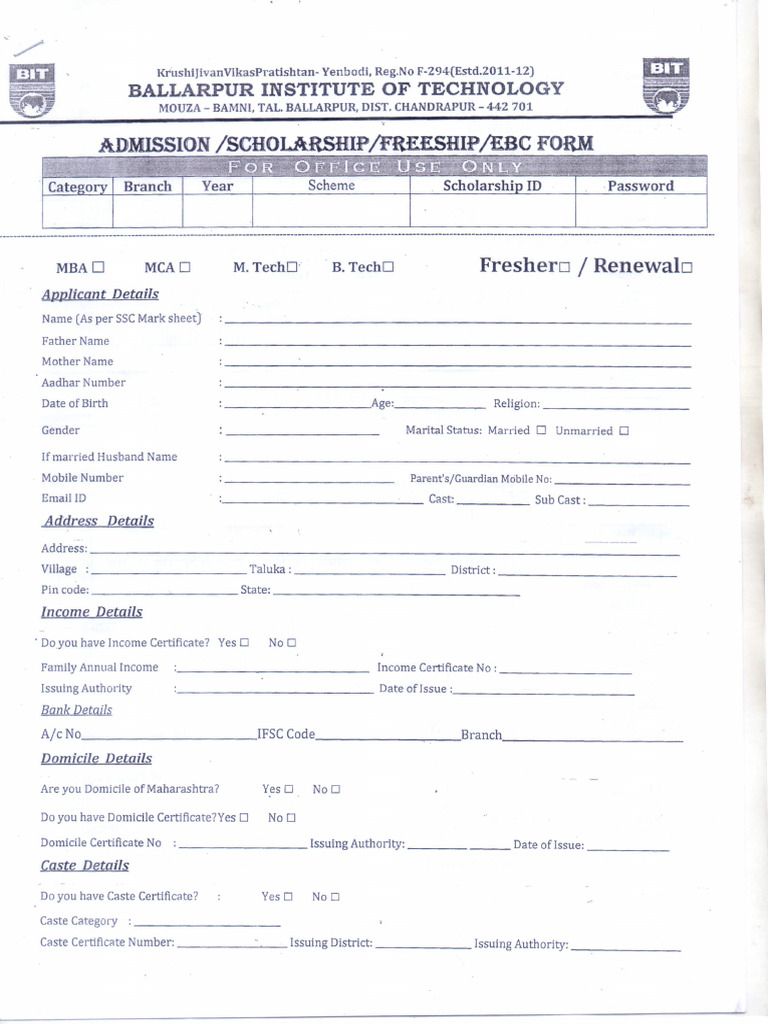 Admission Form (1) | PDF
