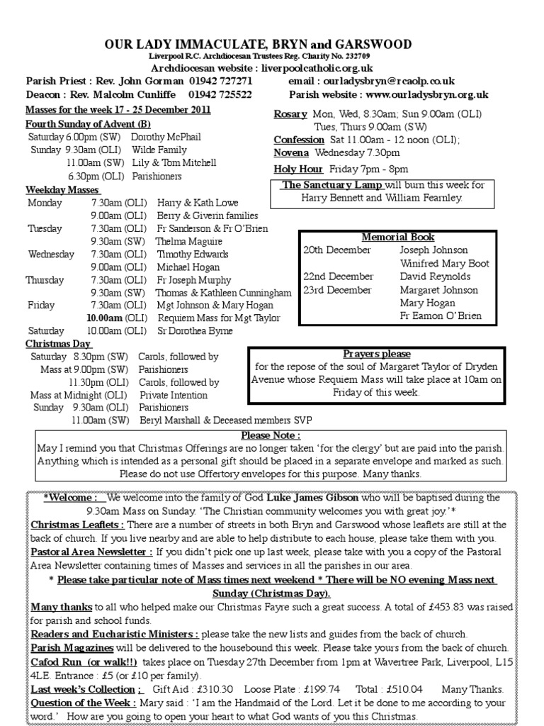 4th Advent | PDF | Mass (Liturgy) | Christian Worship And Liturgy