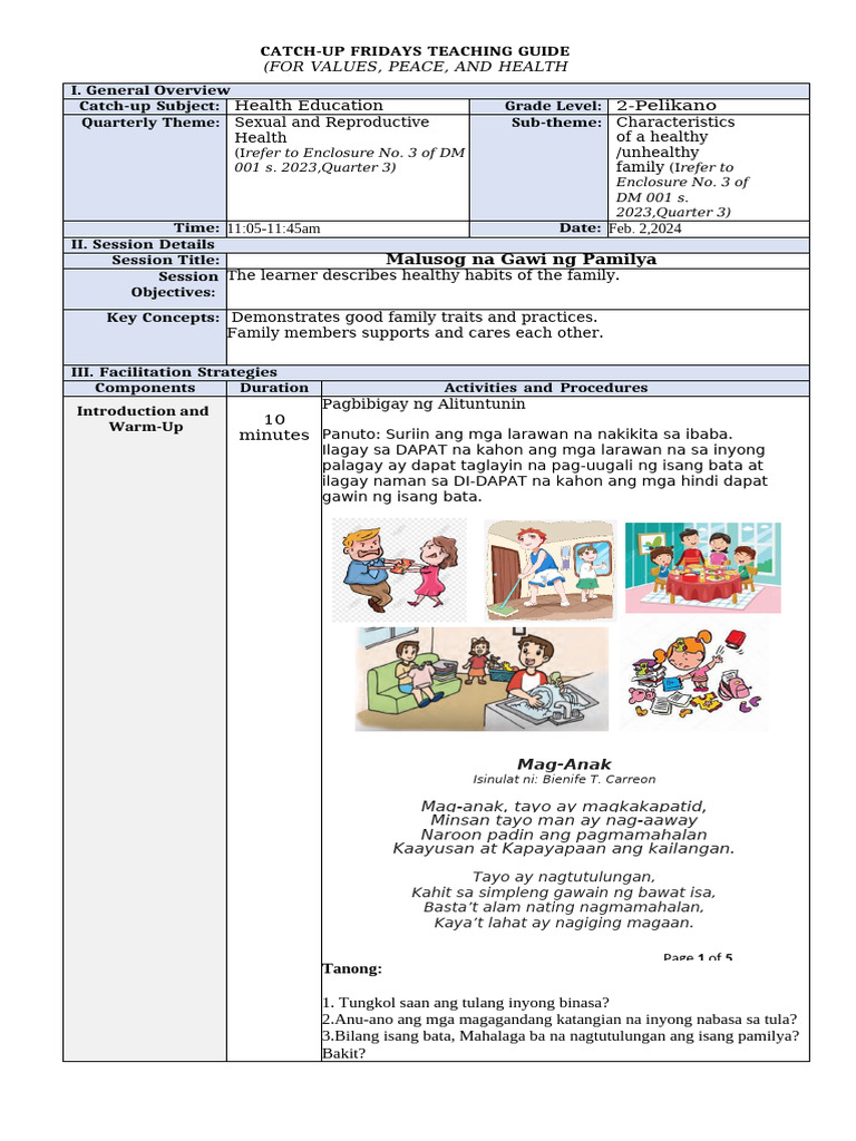 Grade2 Health Education - Catch Up Friday | PDF