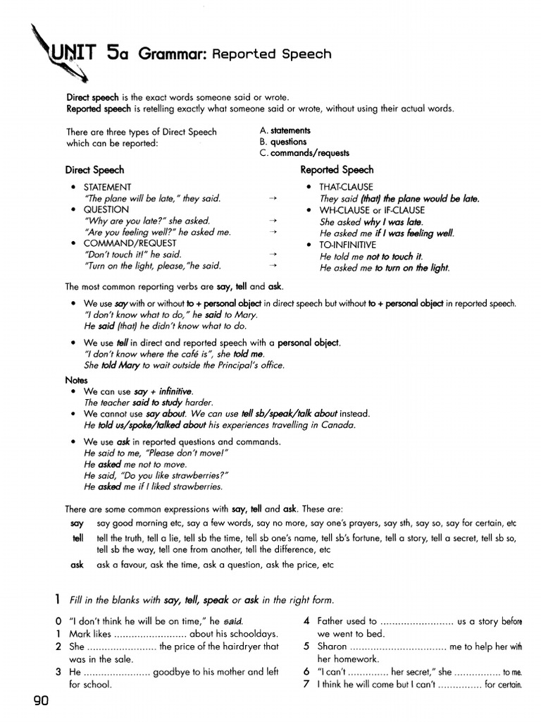 5 - Reported Speech | PDF | Grammar | Language Mechanics
