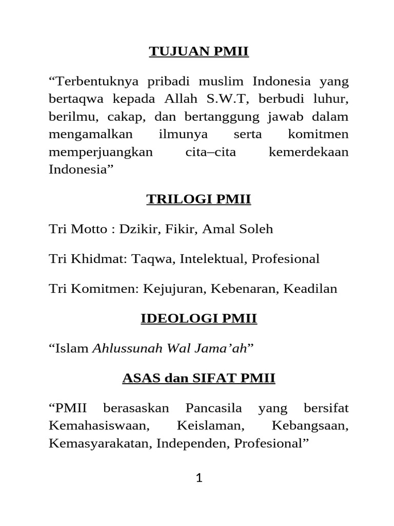 Buku Saku Ke-PMII-an | PDF