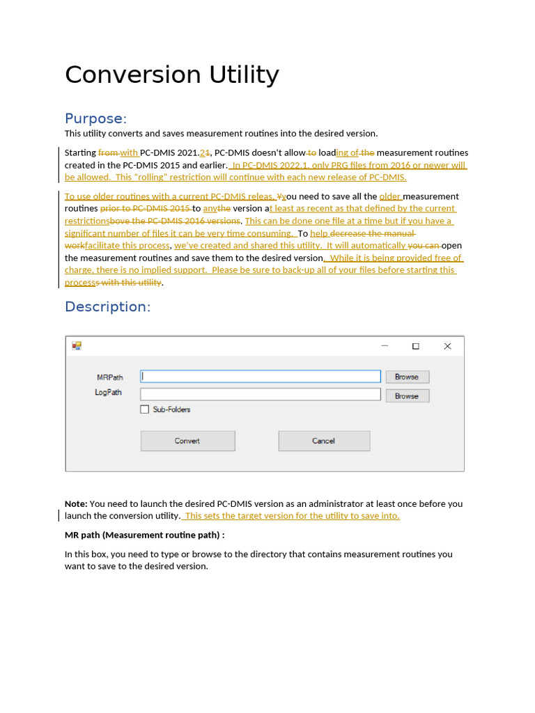 Conversion UtilityDocument | PDF | Computer File | Directory (Computing)
