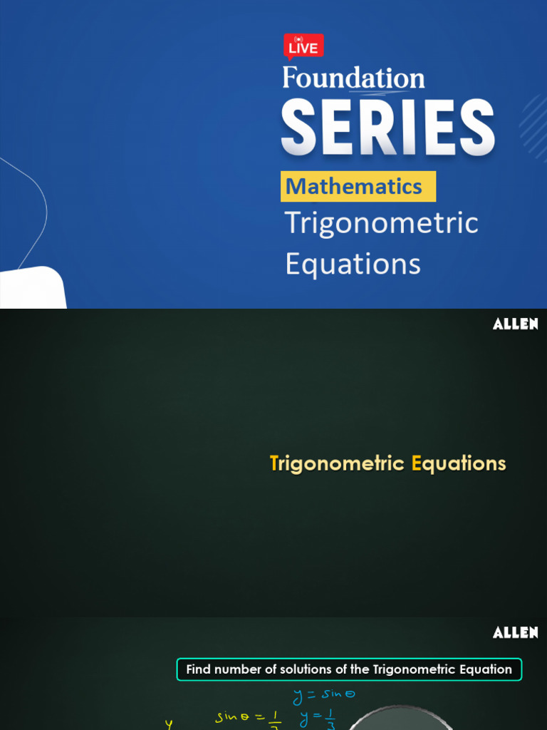 Trigonometric Equations 01.08.2024 | PDF | Equations | Mathematical Objects