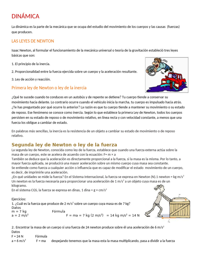 Leyes de Newton y Dinámica del Movimiento | PDF | Fuerza | Las leyes ...