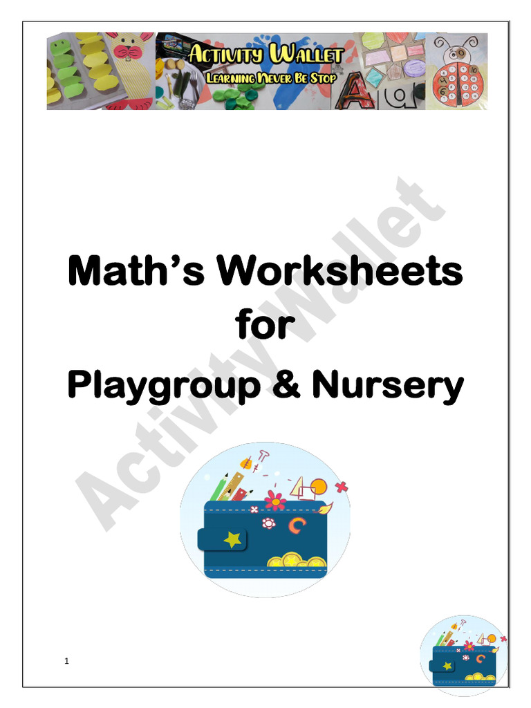 Maths Worksheets For Playgroup-Color | PDF