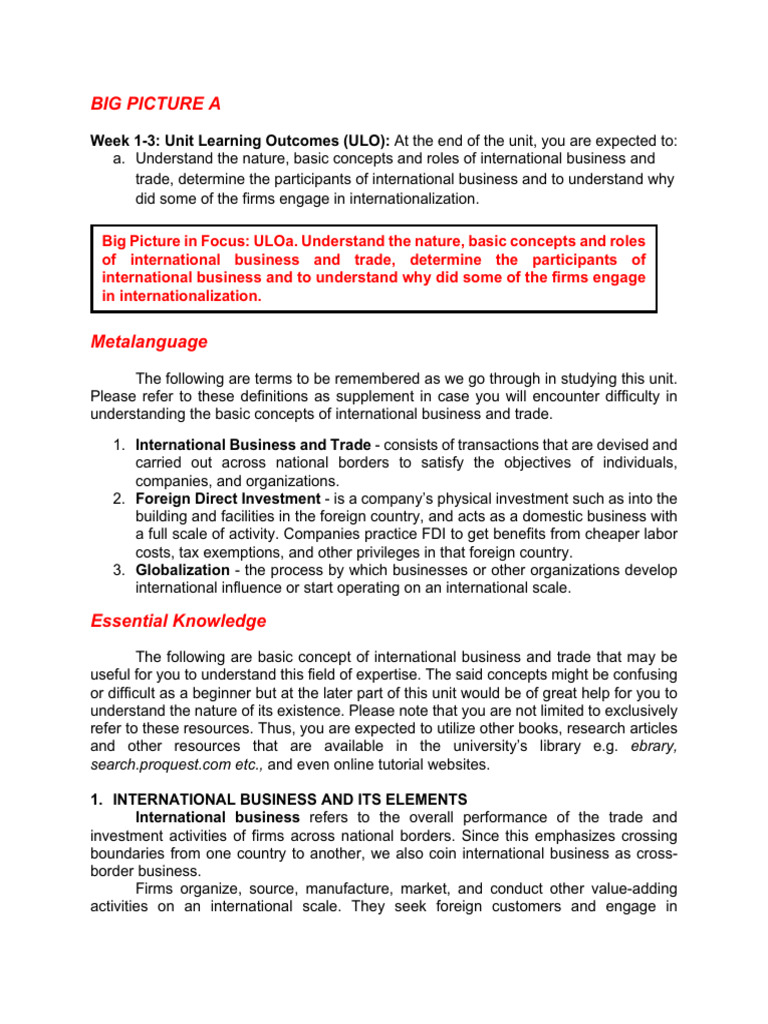 Week 1 3 SIM CBM 321 BIG PICTURE A ULO A | PDF | Economic Growth ...