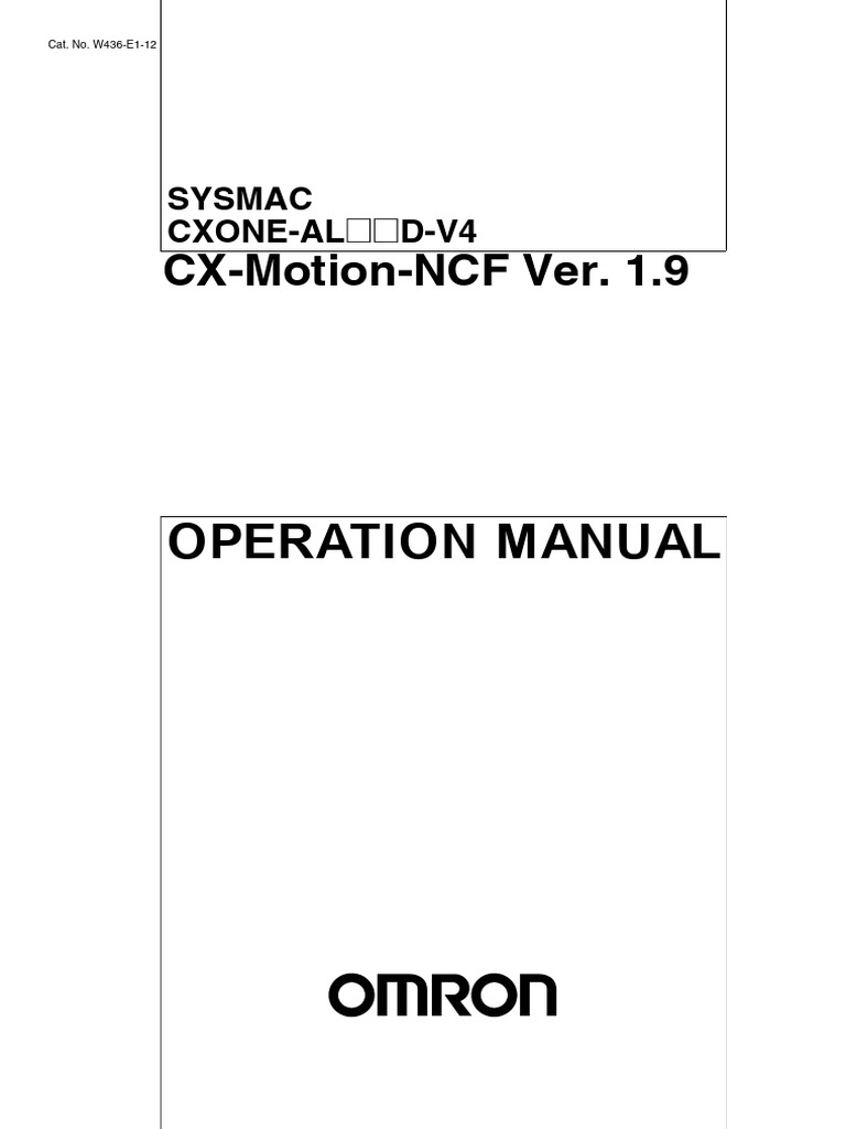 CX Motion NCF Operation Manual W436 E1 | PDF | Programmable Logic Controller | Computing