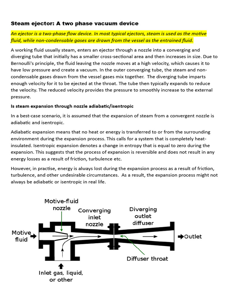 Steam Ejector A Two Phase Vacuum Device 1695750880 | PDF | Nozzle | Gases
