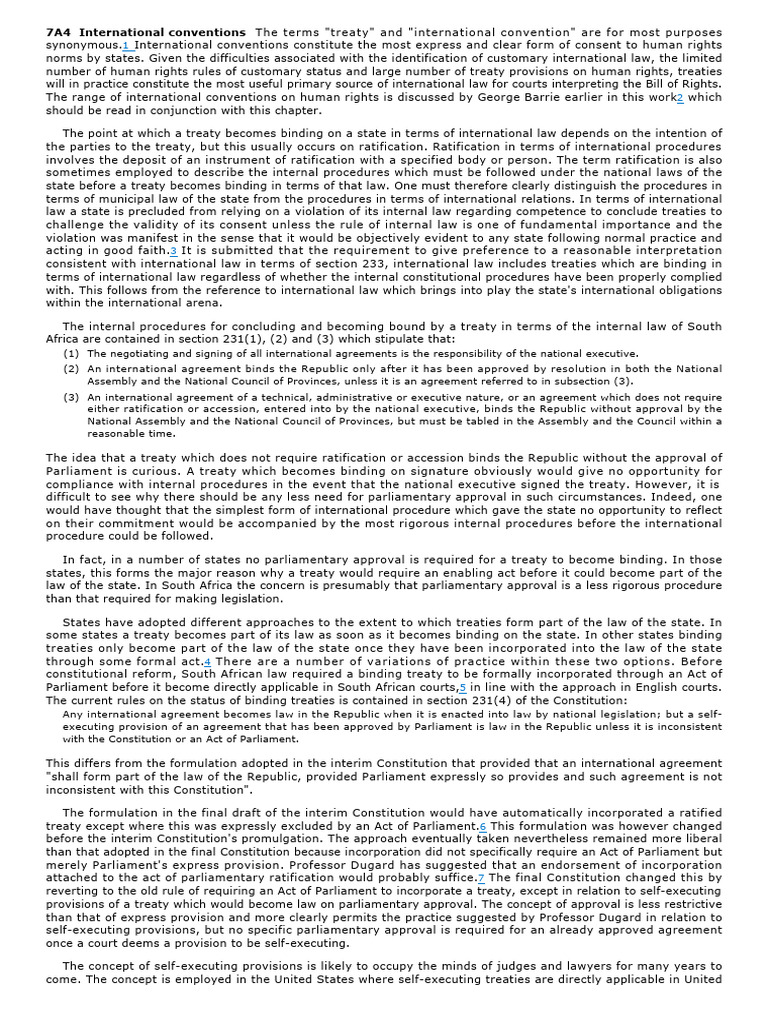 7A4 International Conventions The Terms "Treaty" and "International ...