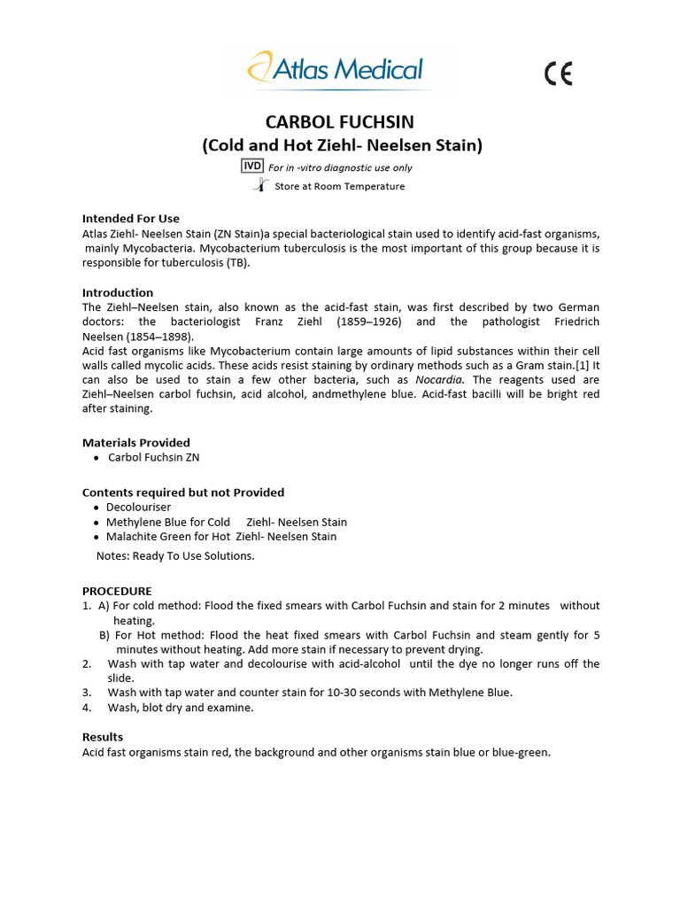 PPI880A01 carbol fuchsin (Cold & Hot Zn) Rev A | PDF | Staining ...