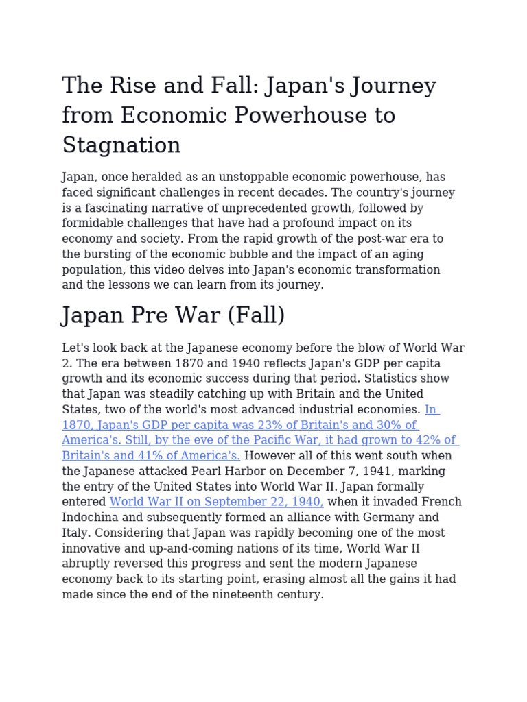 The Rise and Fall - Japan's Journey From Economic Powerhouse To ...