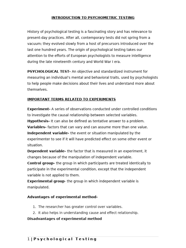 Introduction To Psychometric Testing FINAL | PDF | Validity (Statistics ...