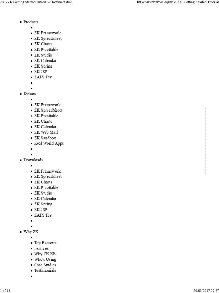 ZK - ZK Getting Started-Tutorial - Documentation | PDF | Dynamic Web Page | World Wide Web