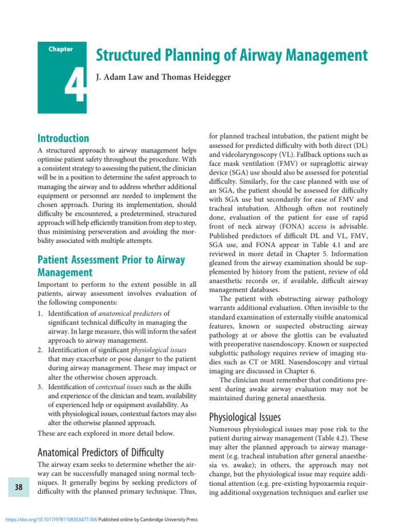 04 Structured Planning of Airway Management | PDF | Clinical Medicine ...