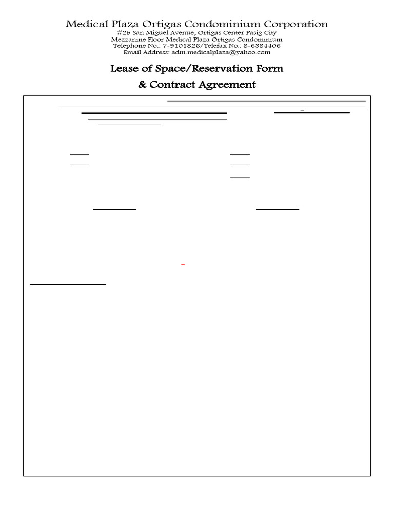 Lease of Space Form | PDF | Common Law | Private Law