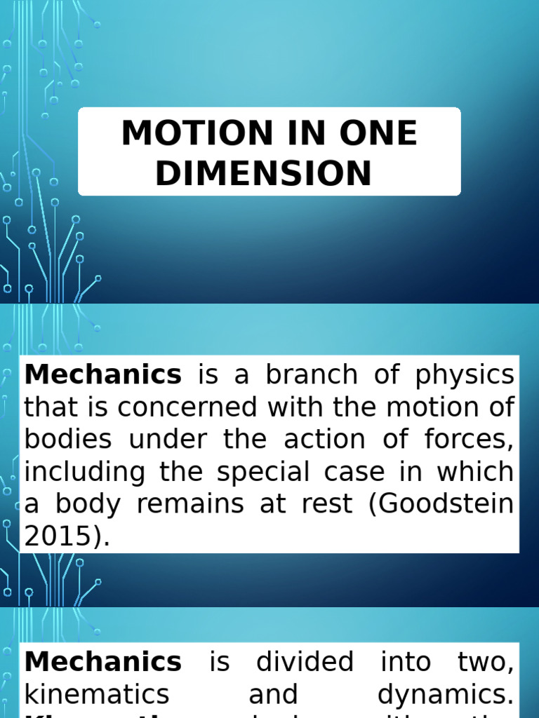 M2 - Motion in 1 Dimension | PDF | Speed | Velocity