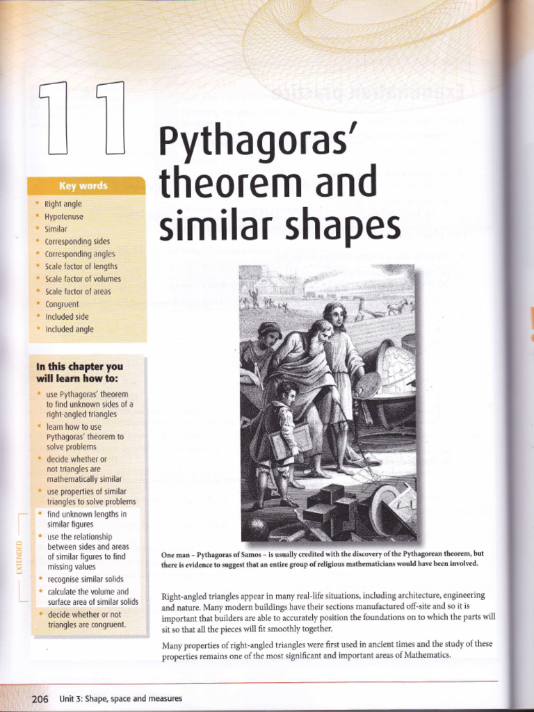 CHPT11 Pythagoras Theorem and Similar Shapes | PDF | Triangle | Area