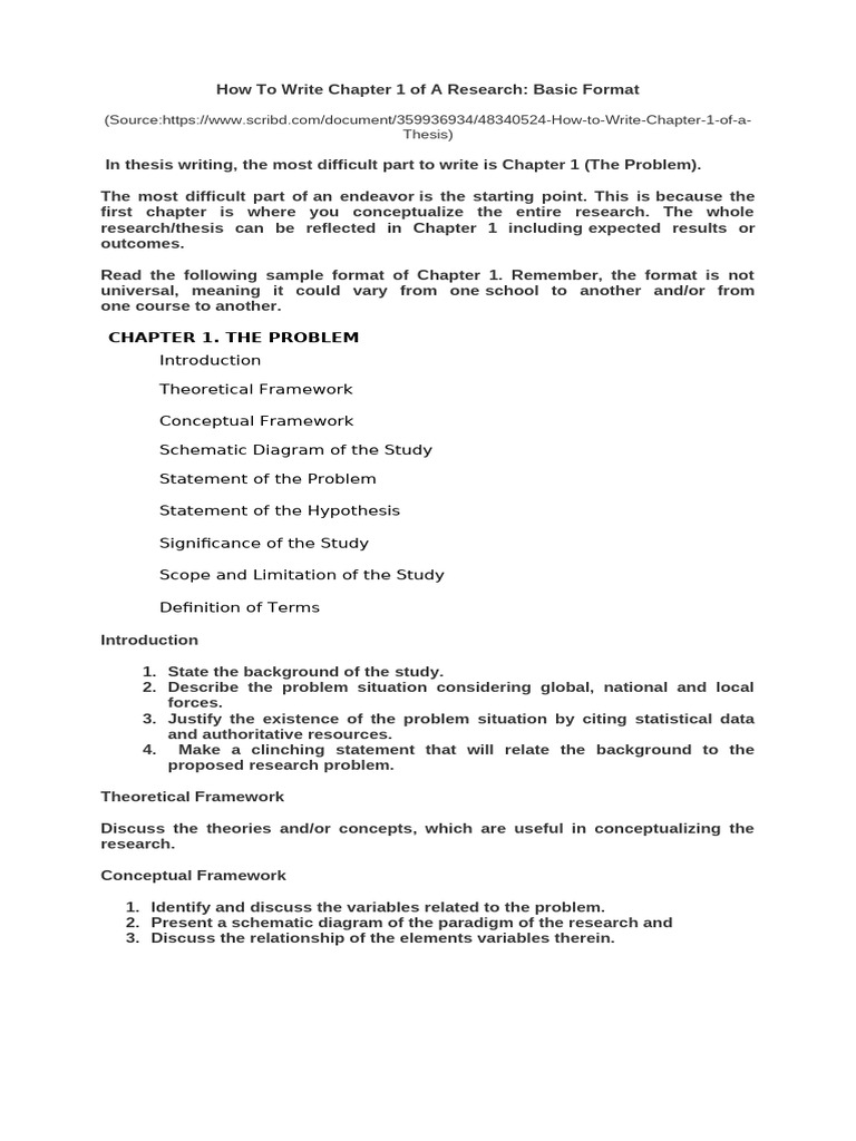 How To Write Chapter 1 and 2 | PDF | Literature Review | Theory