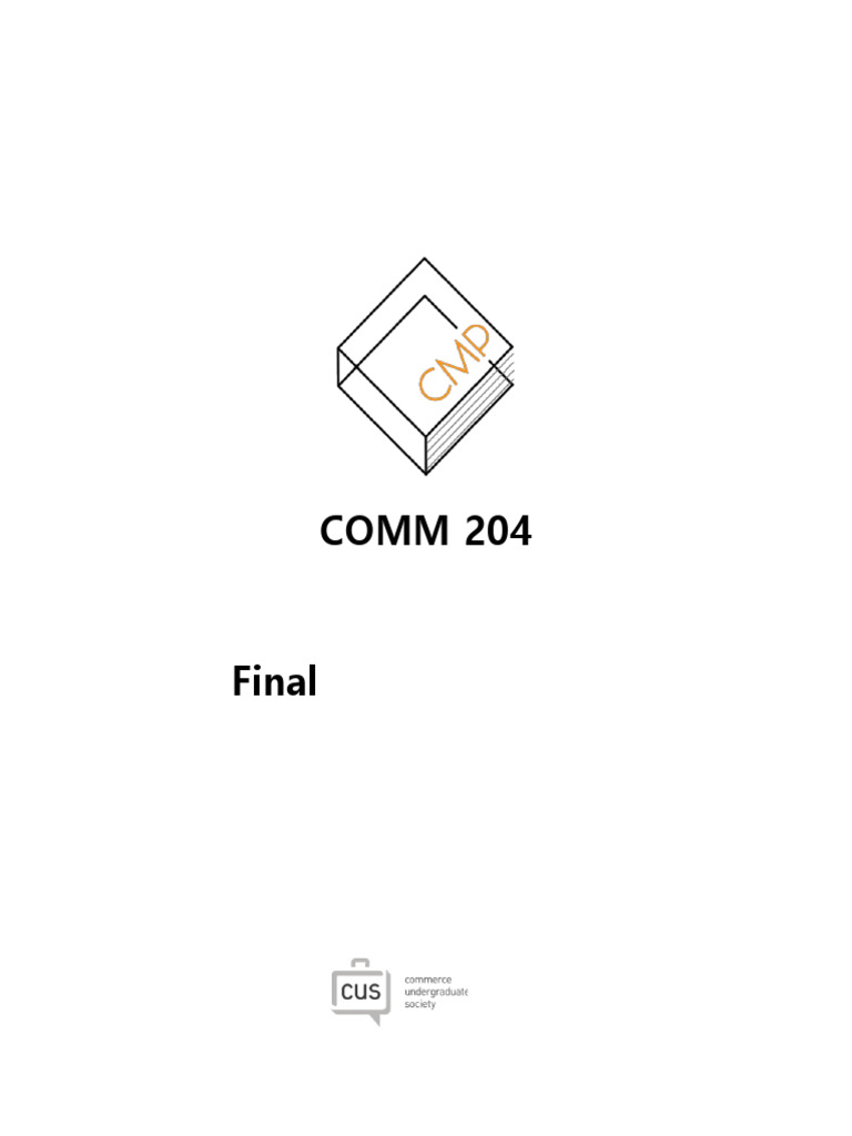 COMM 204 Final Review Overview | PDF | Forecasting | Inventory