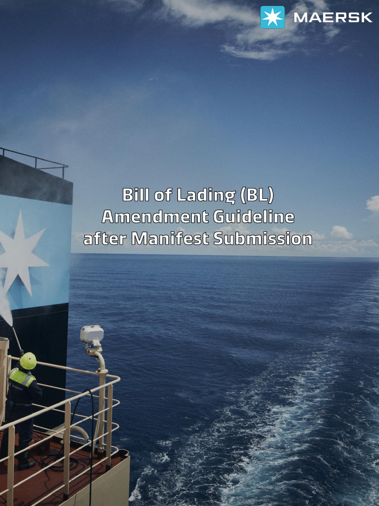 Bill of Lading BL Amendment Guideline After Manifest Submission | PDF