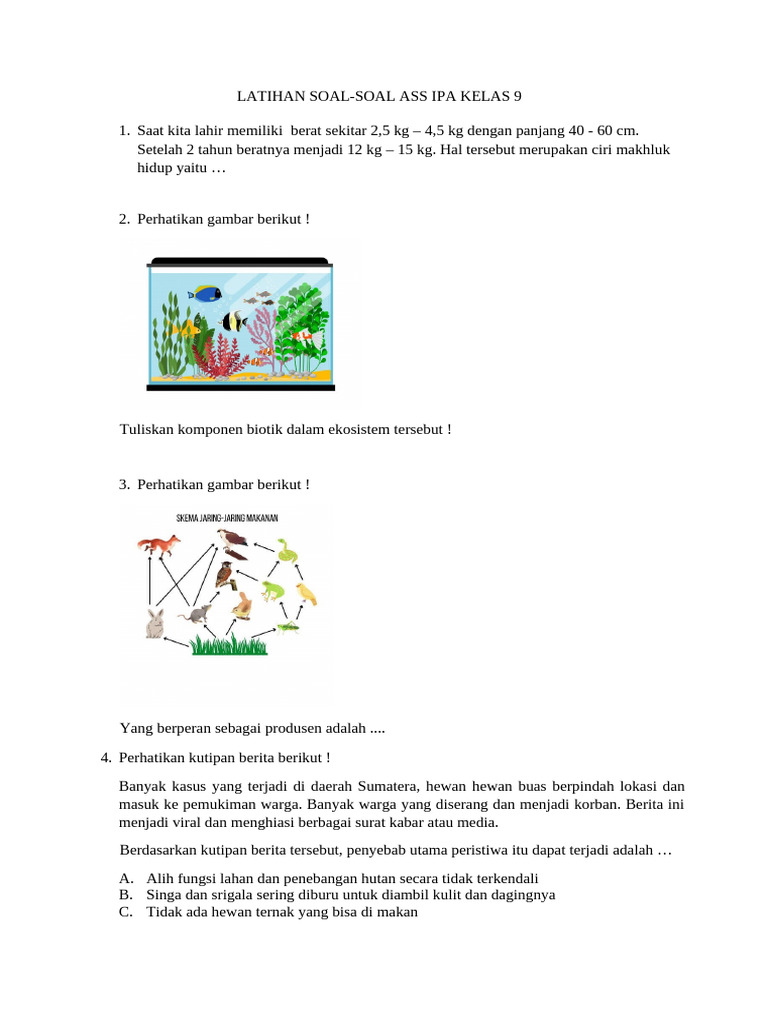 Latihan Soal Ass Ipa Kls 9 TH 24 | PDF | Kajian Bahasa Asing | Kesehatan Holistik