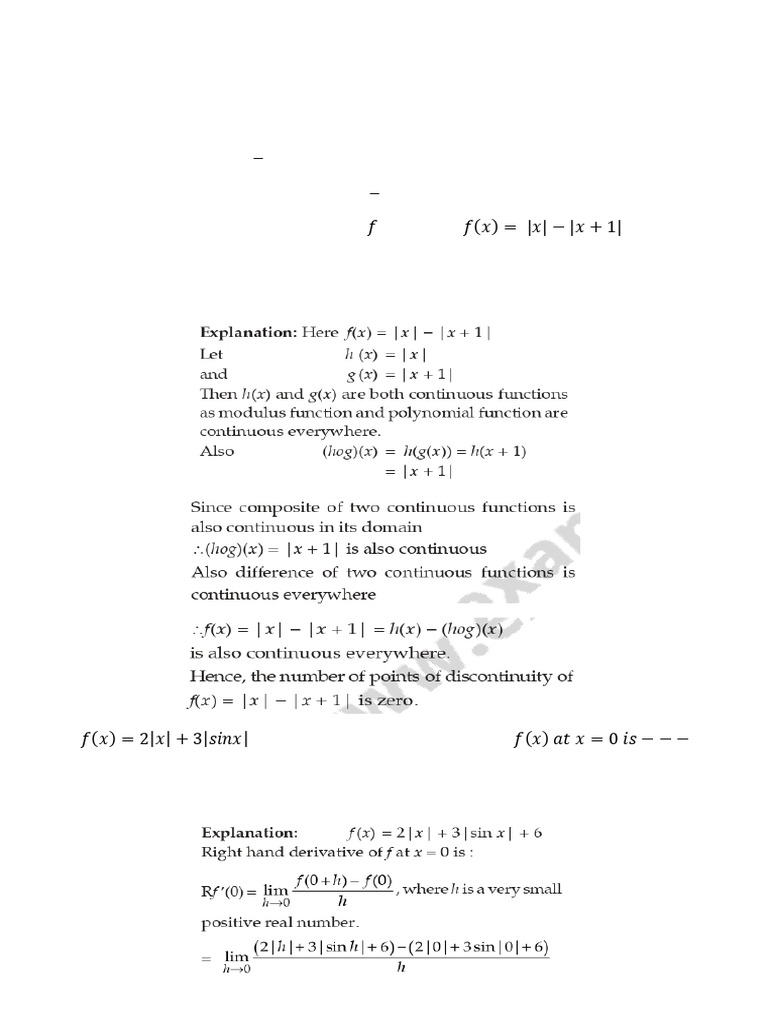 Continuity and Differentiation | PDF | Calculus | Mathematical Relations