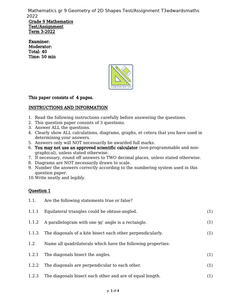 Gr9 Math's Straight Lines | PDF | Elementary Geometry | Classical Geometry